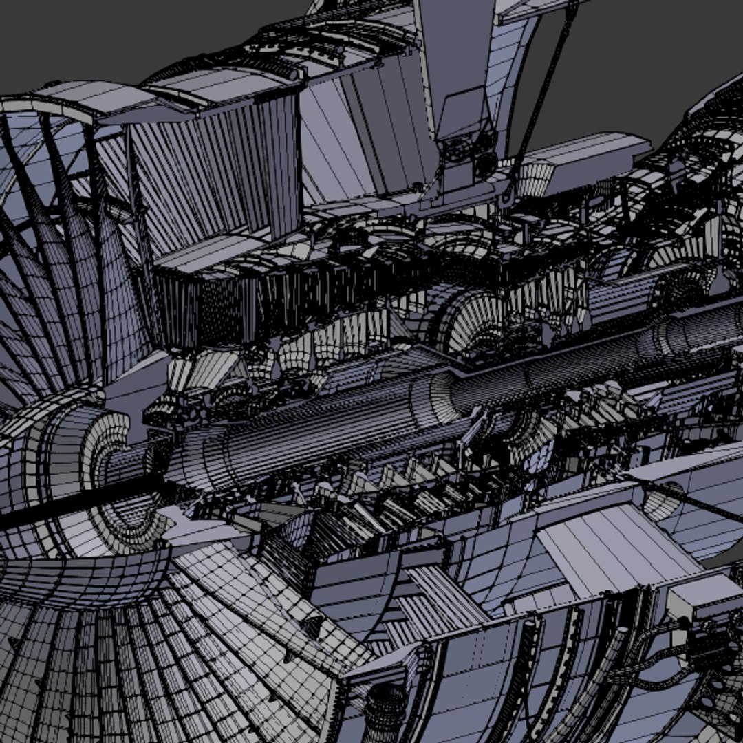 D-18t Turbofan Engine Cutaway 3d Obj