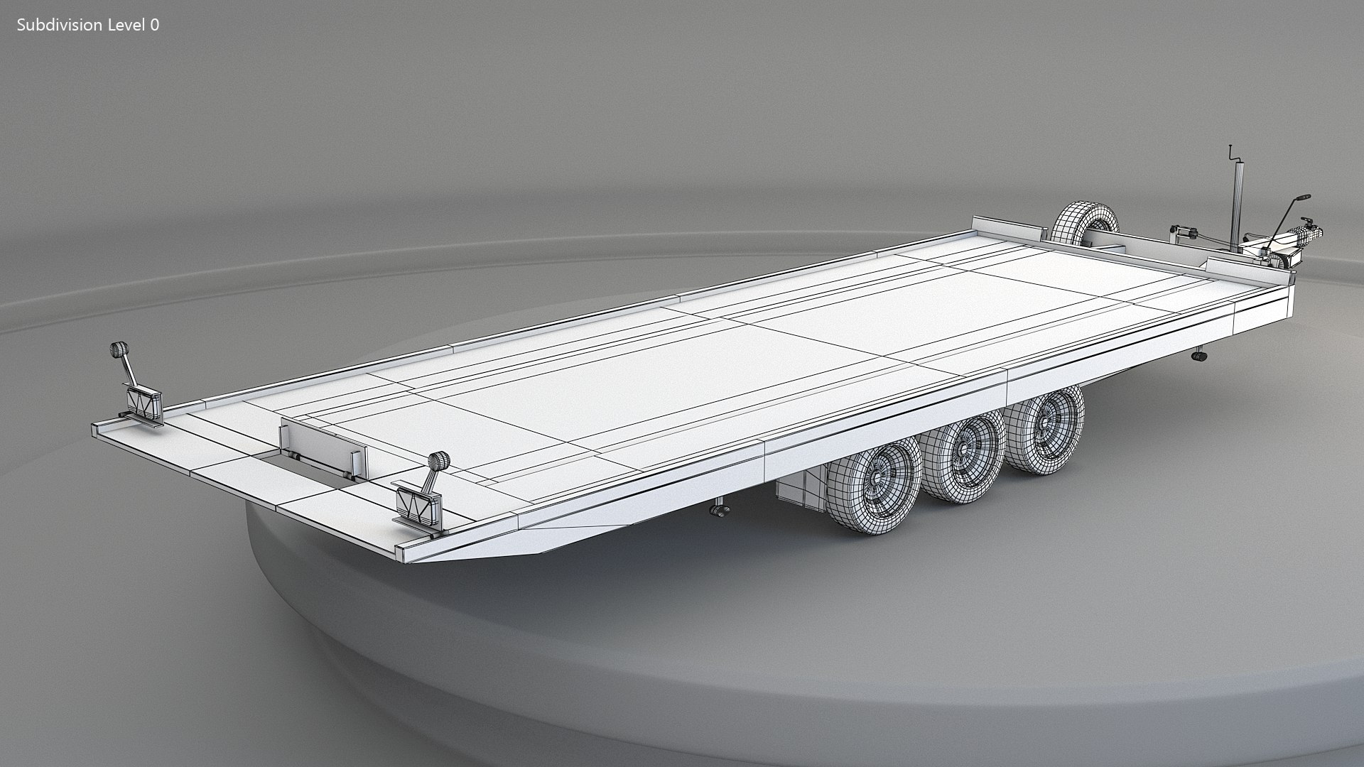 3D Three-axle Car Trailer - TurboSquid 2093064