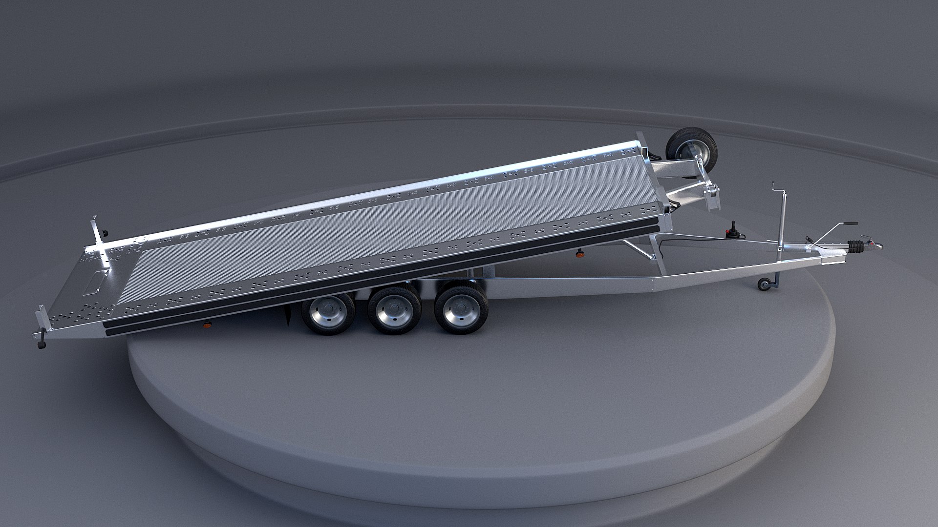 3D Three-axle Car Trailer - TurboSquid 2093064