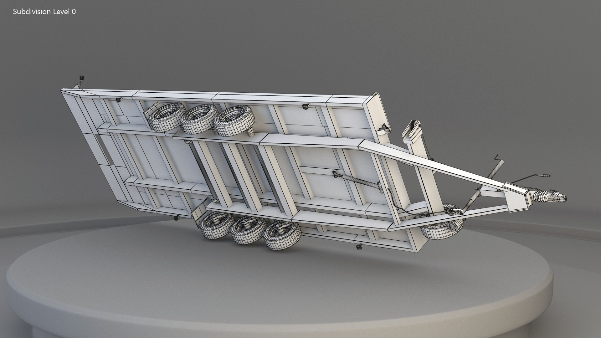 3D Three-axle Car Trailer - TurboSquid 2093064