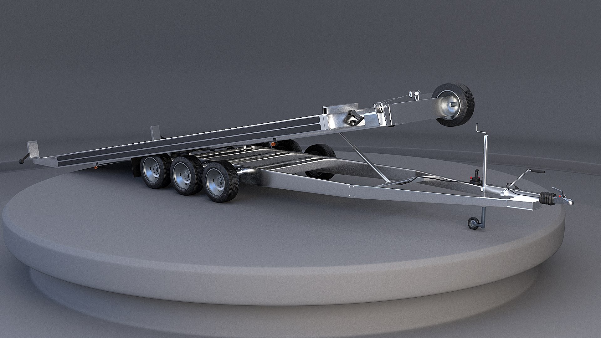 3D Three-axle Car Trailer - TurboSquid 2093064