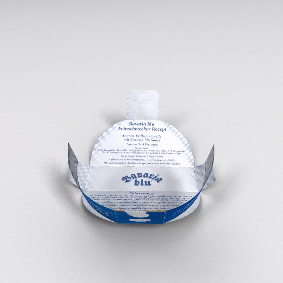 Cheese Cardboard Paper Box 3d Model