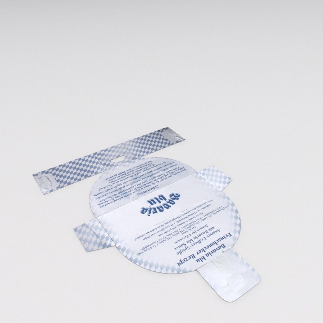 Cheese Cardboard Paper Box 3d Model