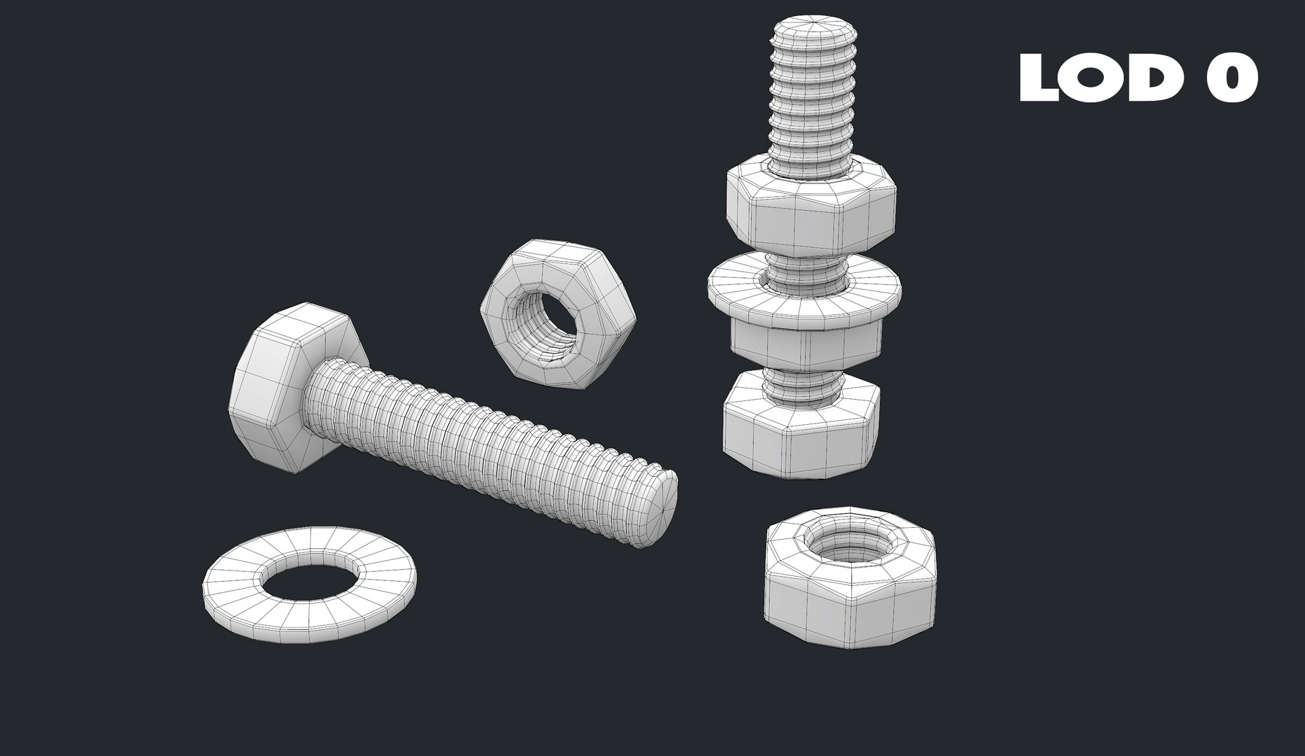 Nuts Bolts 3D Model - TurboSquid 1321032