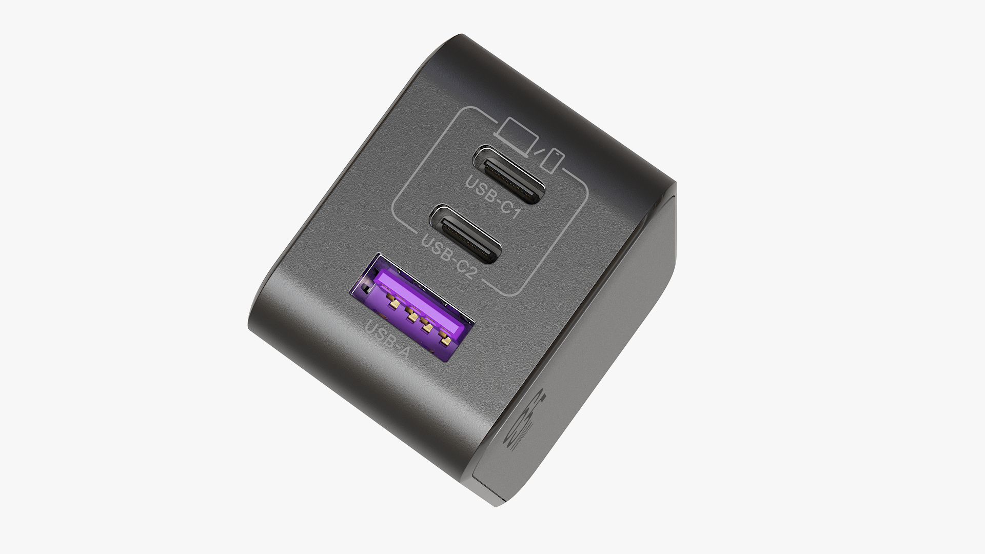 3 USB Power Adapters EU Black 3D Model - TurboSquid 2279015