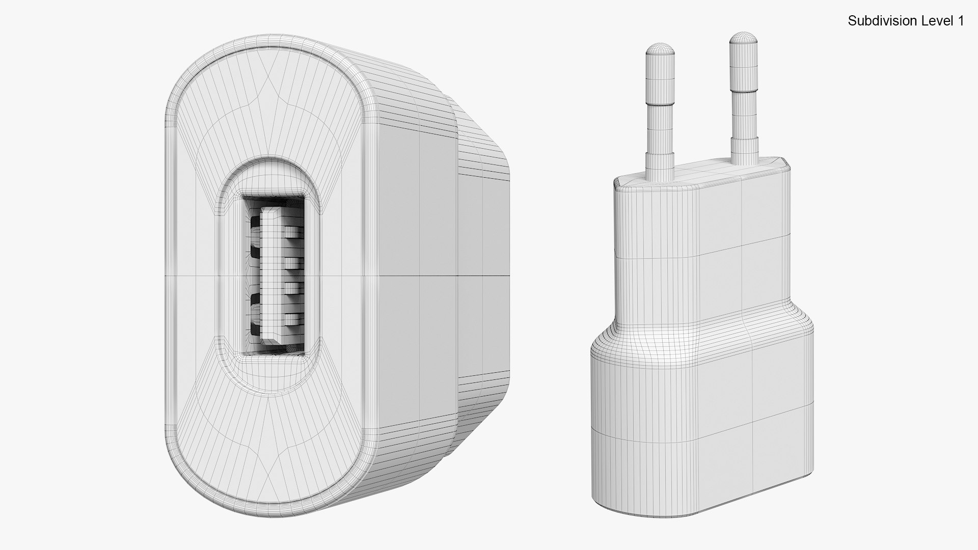 3 USB Power Adapters EU Black 3D Model - TurboSquid 2279015