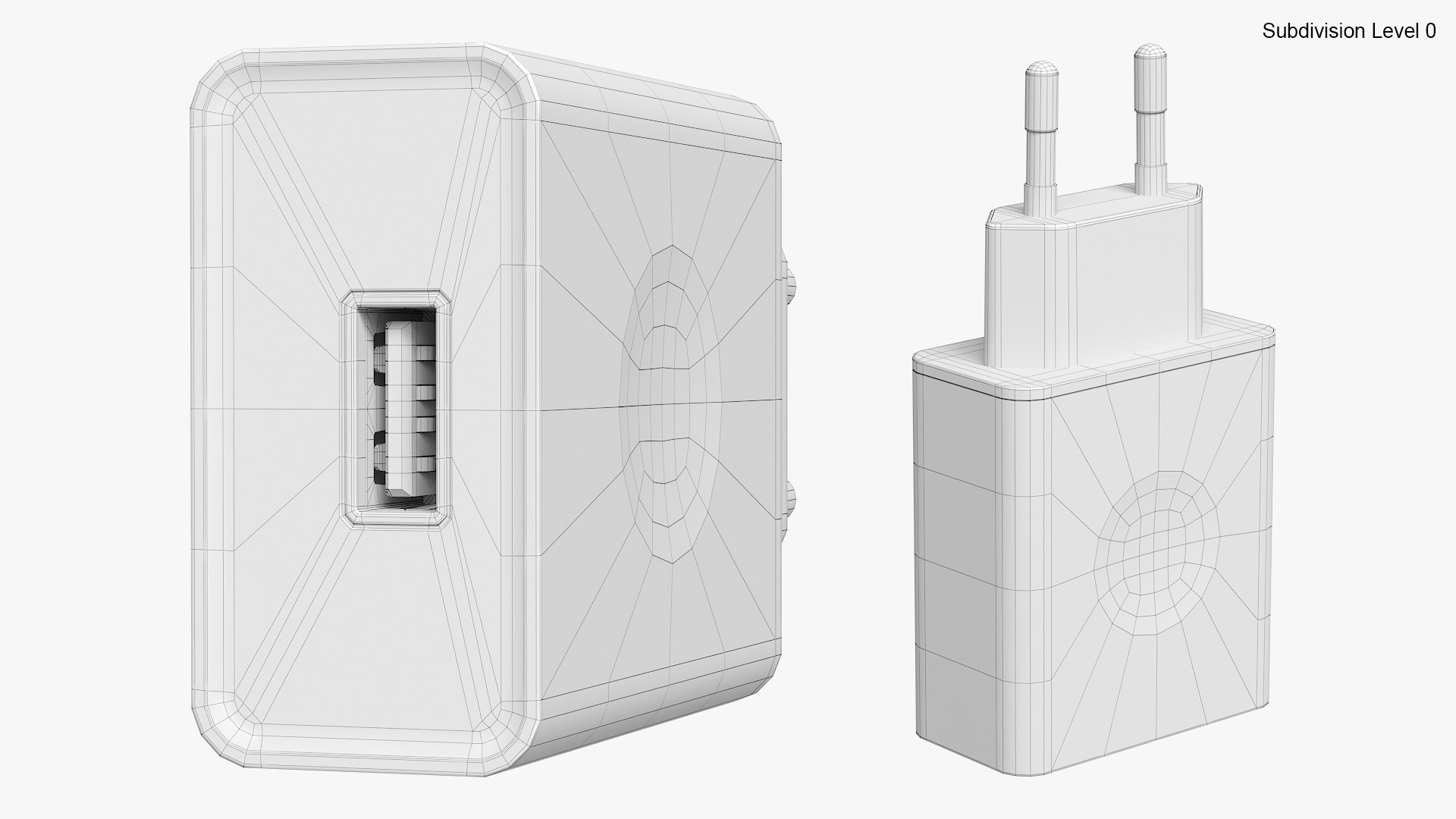 3 USB Power Adapters EU Black 3D Model - TurboSquid 2279015