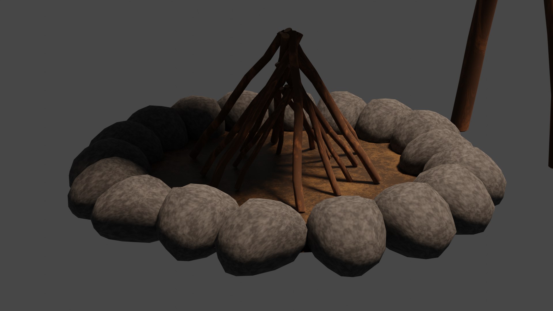 3D Campfire With Cooking Pot Model - TurboSquid 1964597