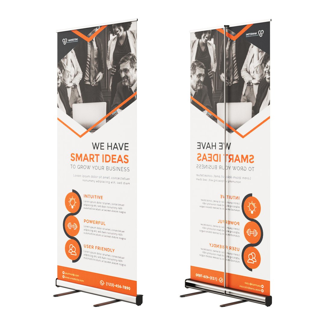 3D Advertising Banner Stands Model - TurboSquid 1736661