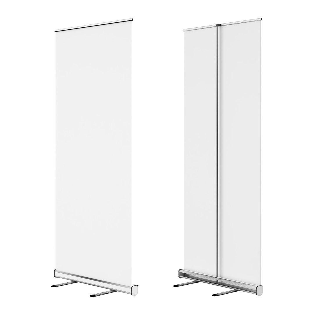 3D Advertising Banner Stands Model - TurboSquid 1736661