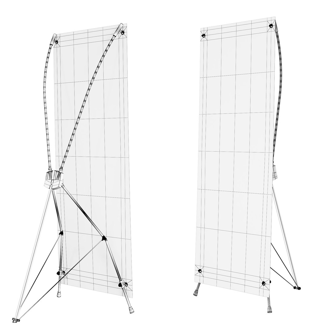 3D Advertising Banner Stands Model - TurboSquid 1736661