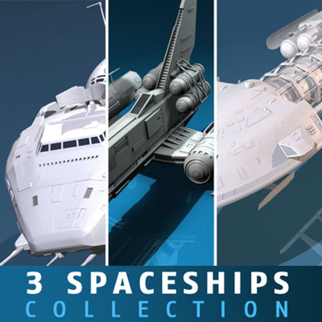 3d 3 Spaceships