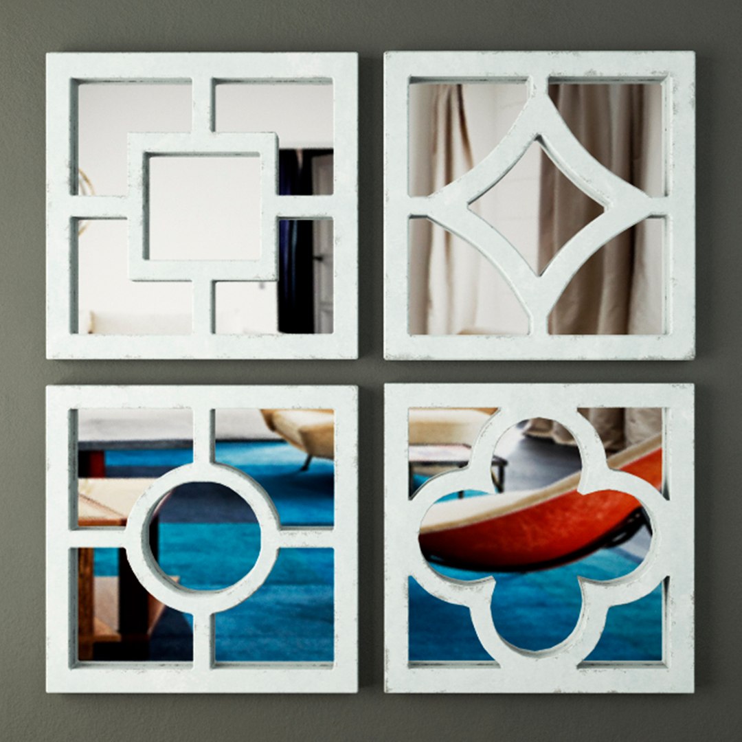 3D Distressed Wall Mirror Set - TurboSquid 1198946