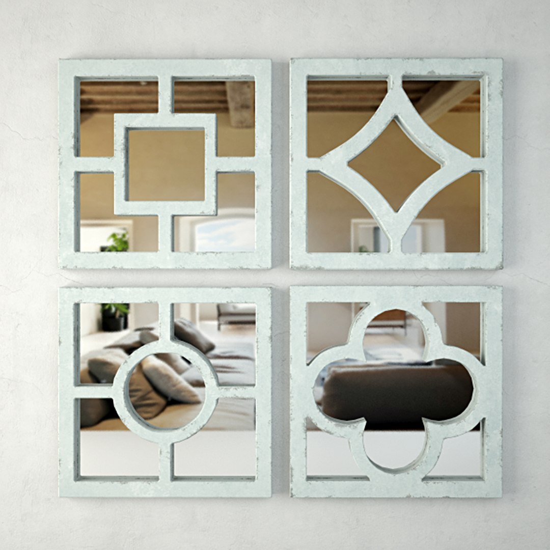 3D Distressed Wall Mirror Set - TurboSquid 1198946