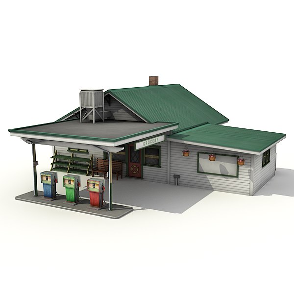 free gas station 3d model