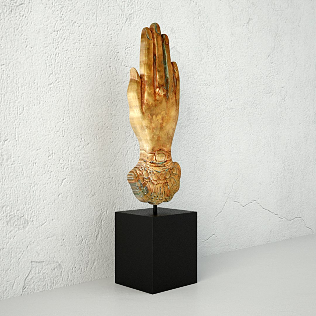 3D Victorian Brass Hand Paperweight - TurboSquid 1202874