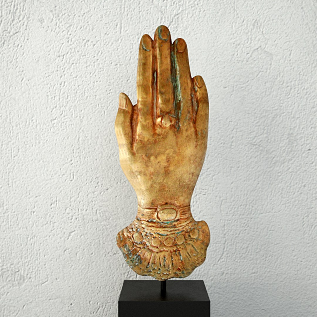 3D Victorian Brass Hand Paperweight - TurboSquid 1202874