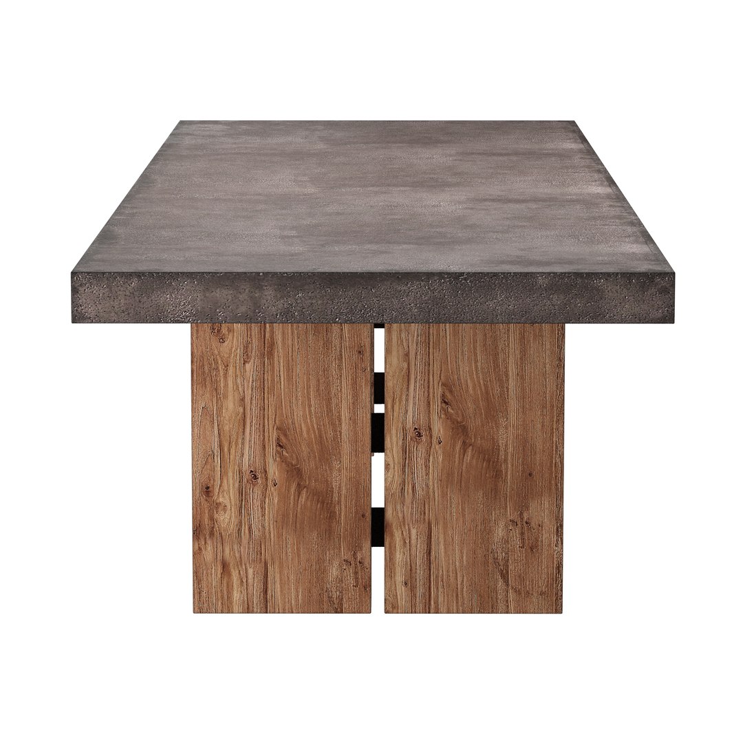 SOLANO CONCRETE TEAK RECTANGULAR DINING TABLE 3D - TurboSquid 1976210
