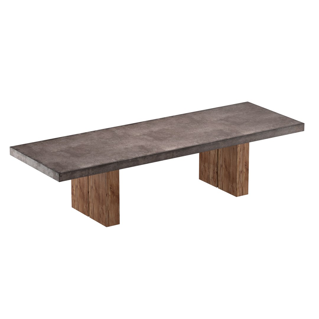 SOLANO CONCRETE TEAK RECTANGULAR DINING TABLE 3D - TurboSquid 1976210