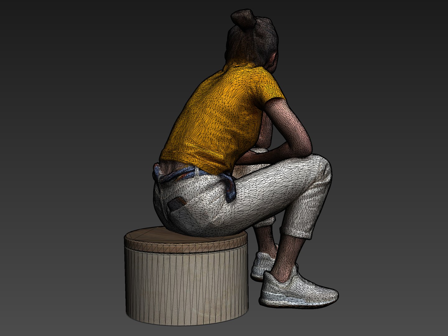 Stylized Woman Character Sitting 3D - TurboSquid 1723765