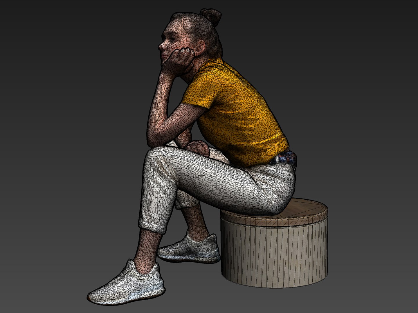Stylized Woman Character Sitting 3D - TurboSquid 1723765