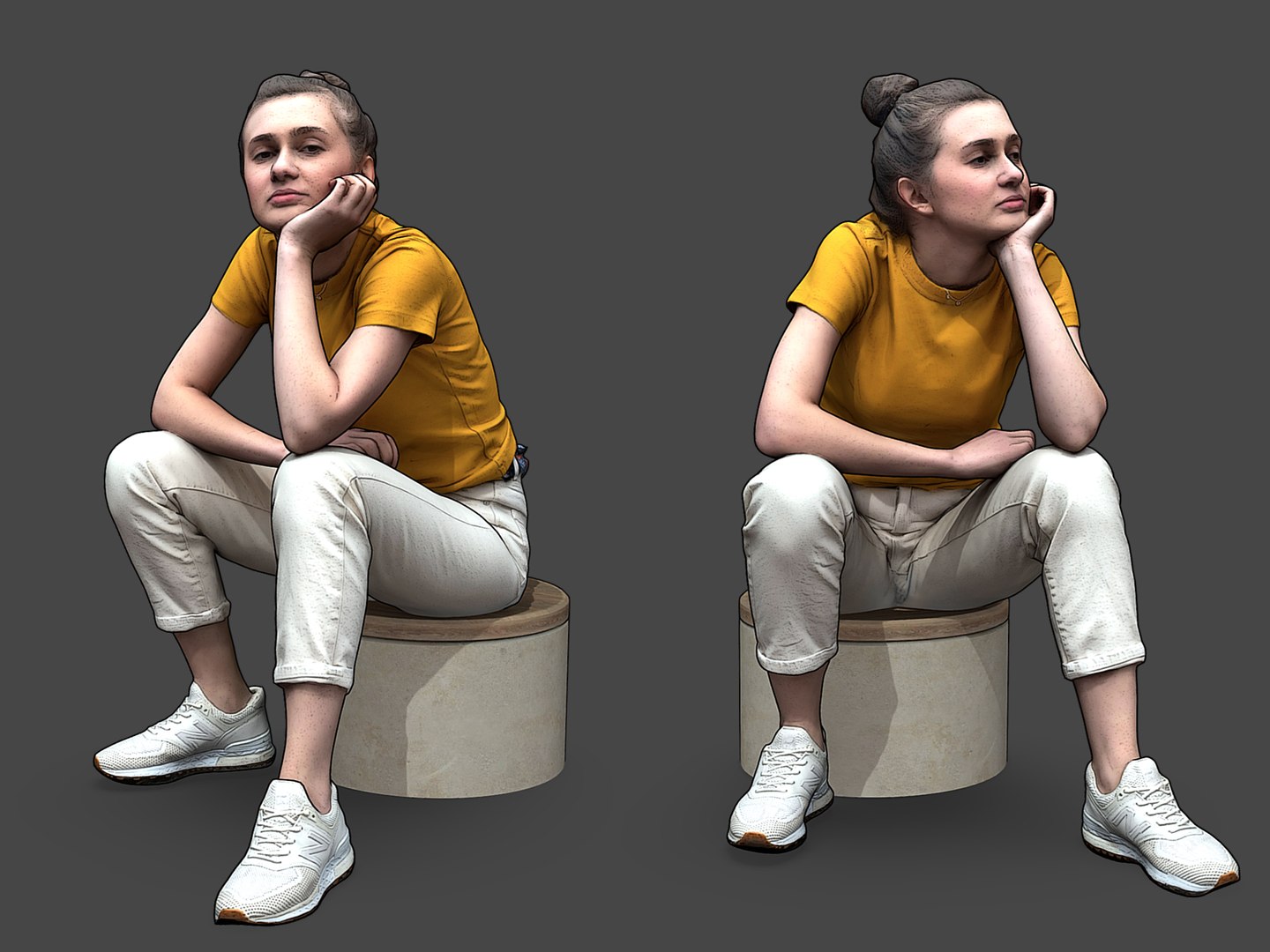 Stylized Woman Character Sitting 3D - TurboSquid 1723765