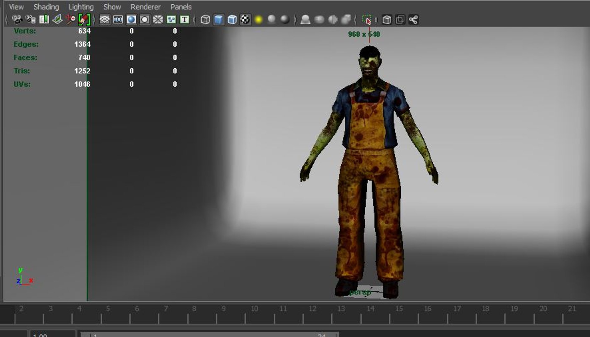 3D Zombie Worker Rigged Animation - TurboSquid 1210696