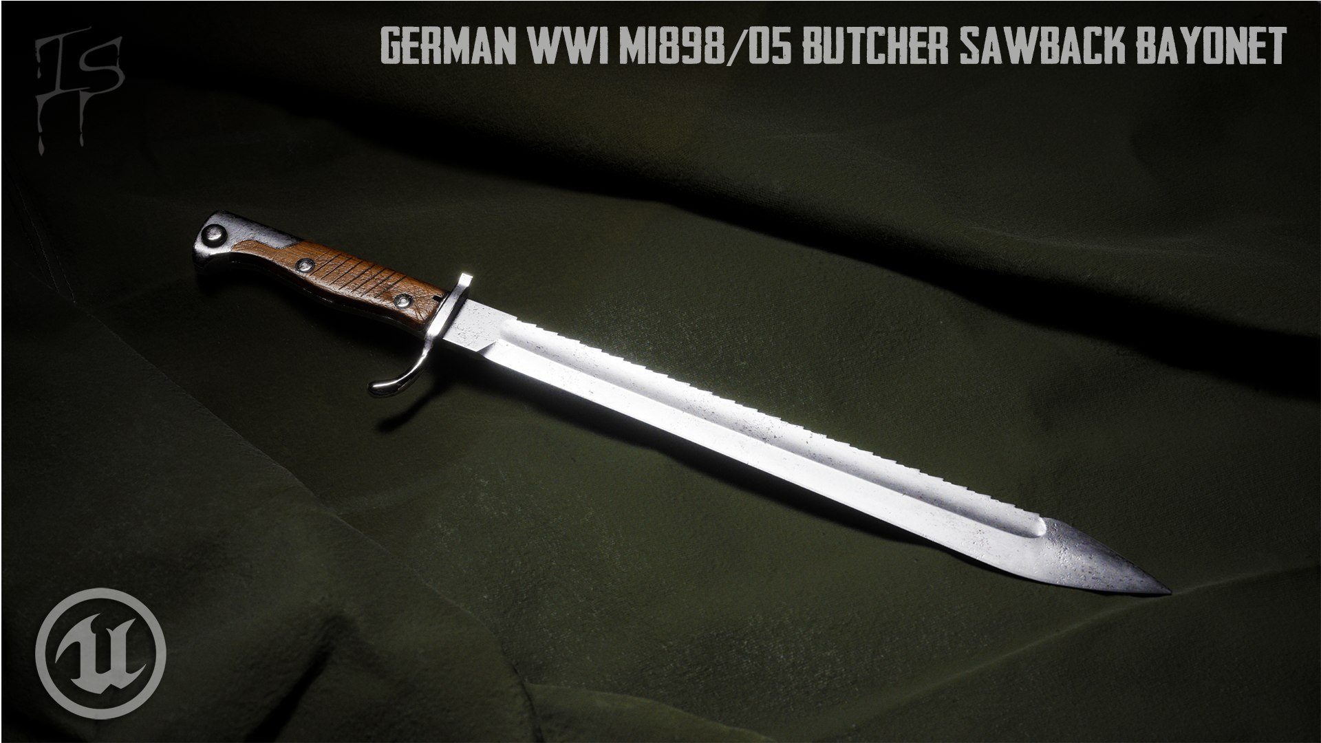 German WWI M1898-05 Butcher Sawback Bayonet 3D Model - TurboSquid 2025631