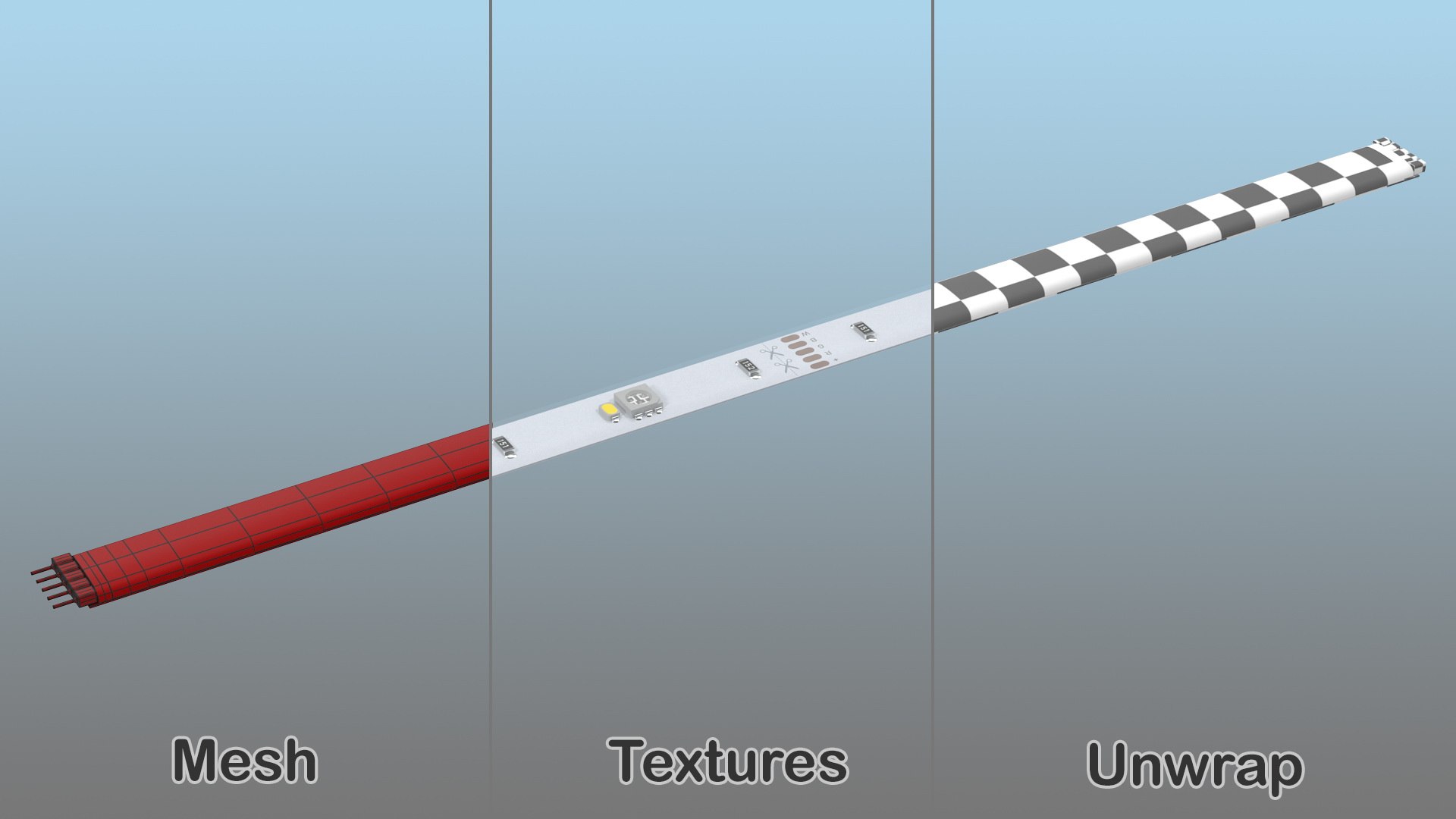 Led strip light 3D - TurboSquid 1445891