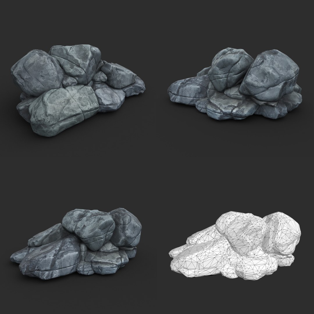 8 Low poly PBR Boulder Rock 3D - TurboSquid 2162448