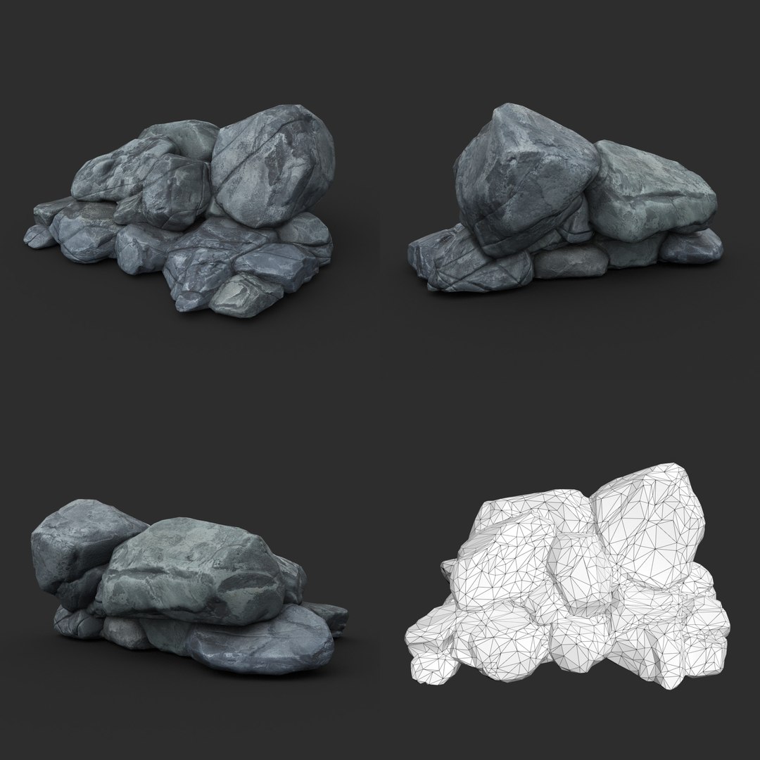 8 Low poly PBR Boulder Rock 3D - TurboSquid 2162448