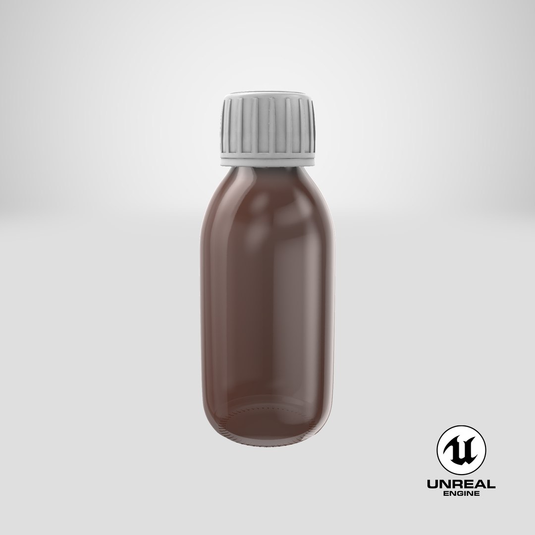 3D Glass Syrup Bottle 125ml - TurboSquid 2019651