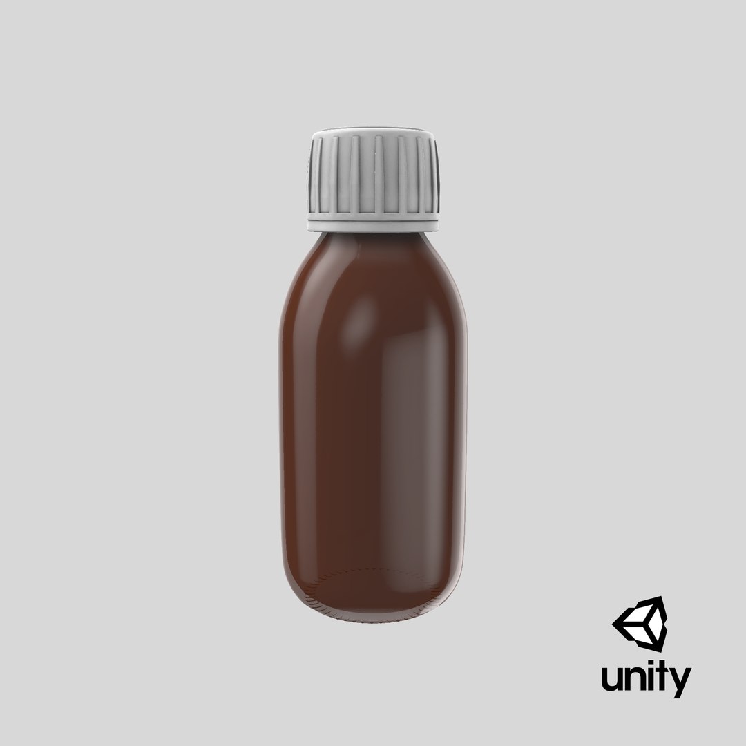 3D Glass Syrup Bottle 125ml - TurboSquid 2019651