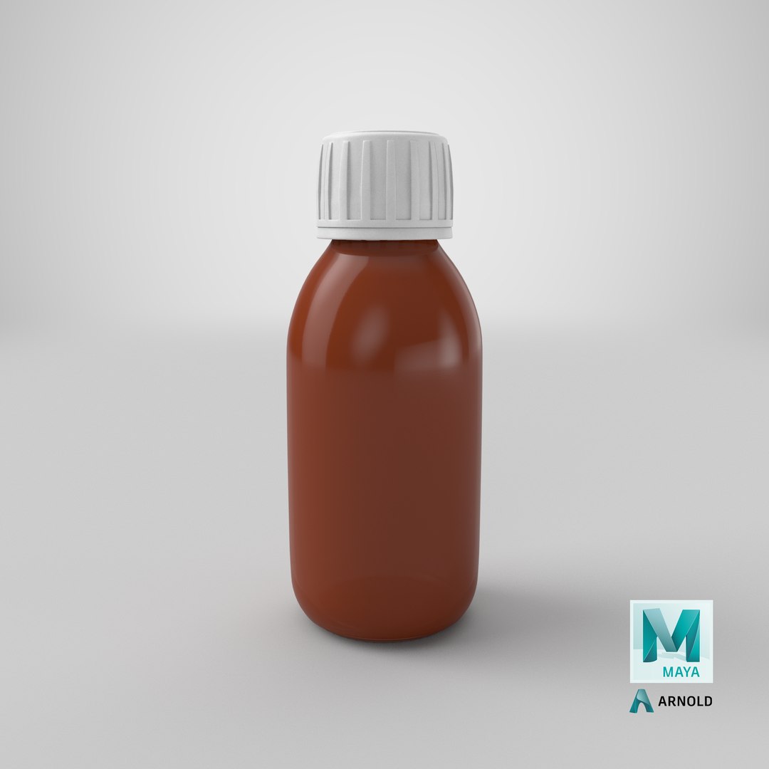 3D Glass Syrup Bottle 125ml - TurboSquid 2019651