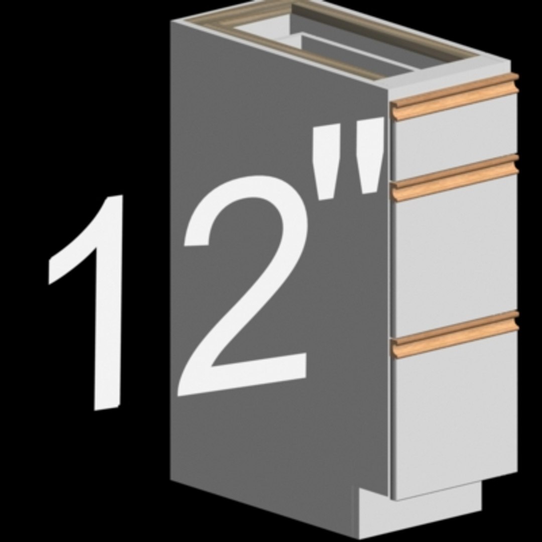 12 Inch Kitchen Base 3d Model