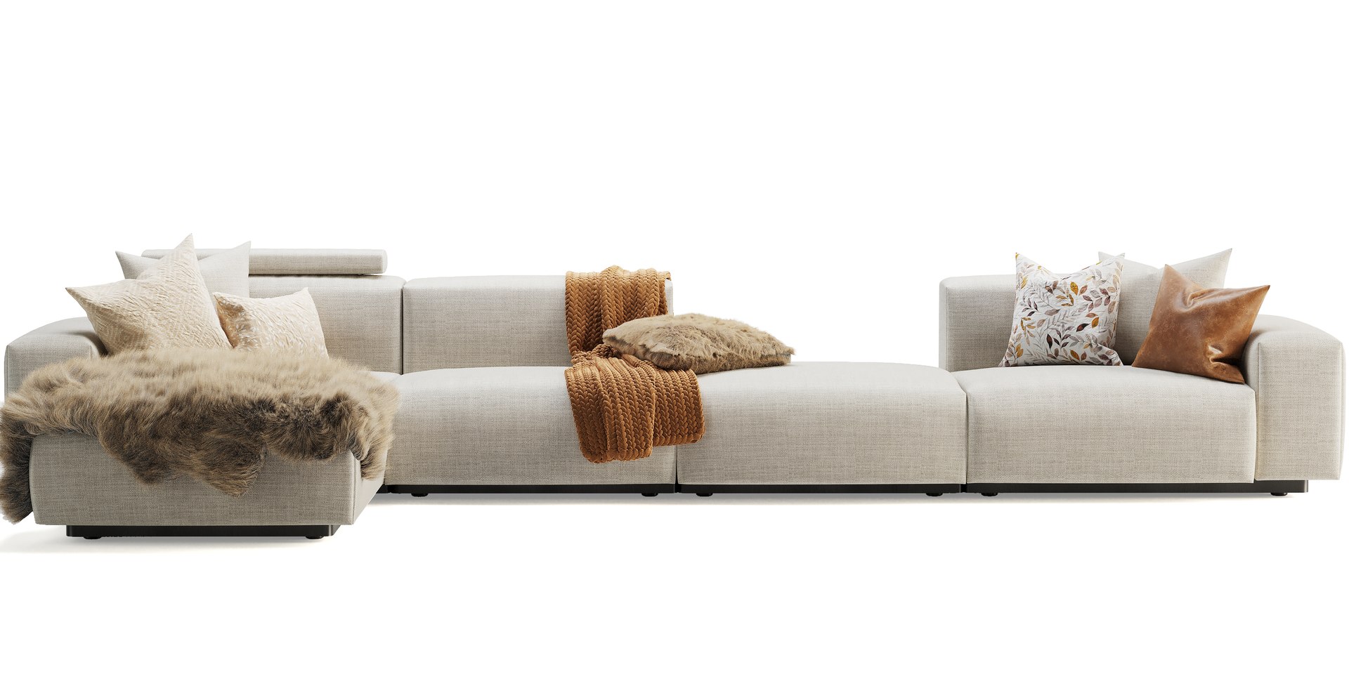 3D Model Vitra Soft Modular Sofa Four-Seater - TurboSquid 1929559