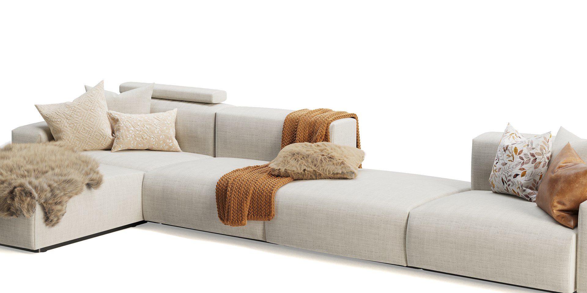 3D Model Vitra Soft Modular Sofa Four-Seater - TurboSquid 1929559