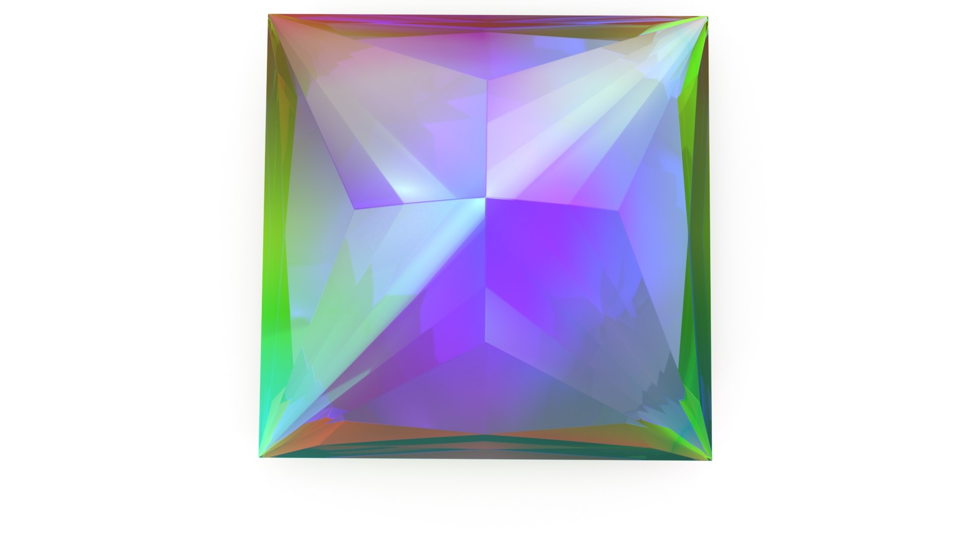 Princess Cut Mystic Topaz 3D Model - TurboSquid 1858996