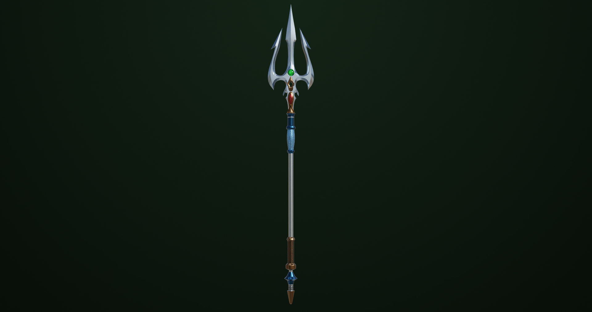 6 Fantasy Trident Collection All PBR Unity UE Textures 3D model ...