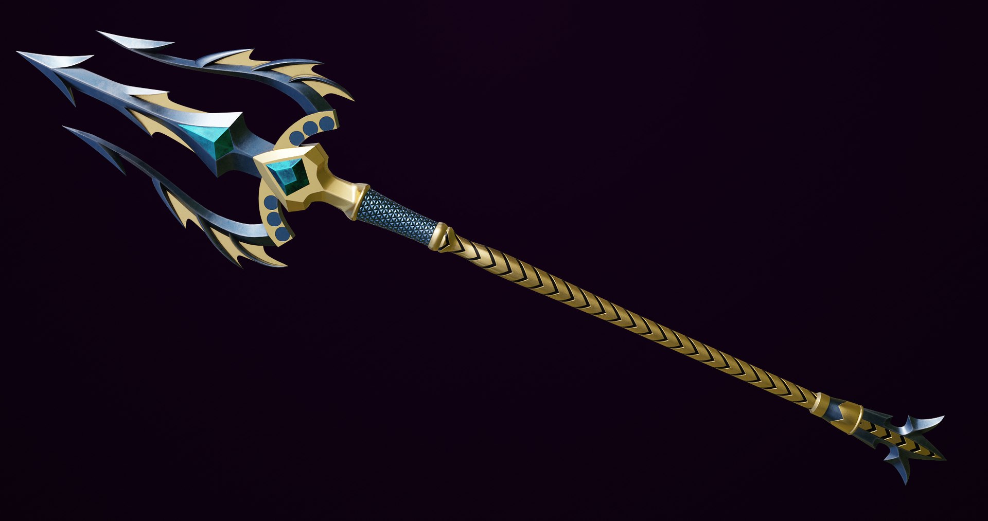 6 Fantasy Trident Collection All PBR Unity UE Textures 3D Model ...