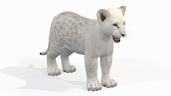 Lion cub white modeled 3D model - TurboSquid 1429559