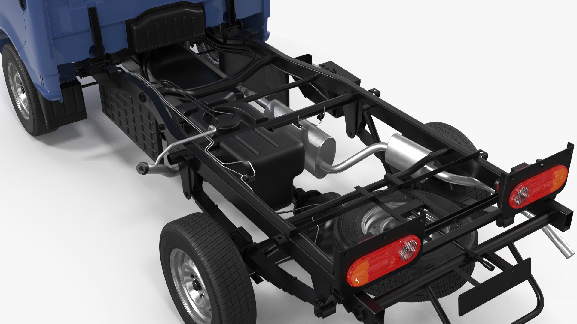 Mini Truck Bare Chassis Blue Rigged for Maya 3D model - TurboSquid 2159274