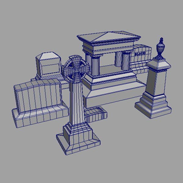 set gravestones grave stones 3d obj