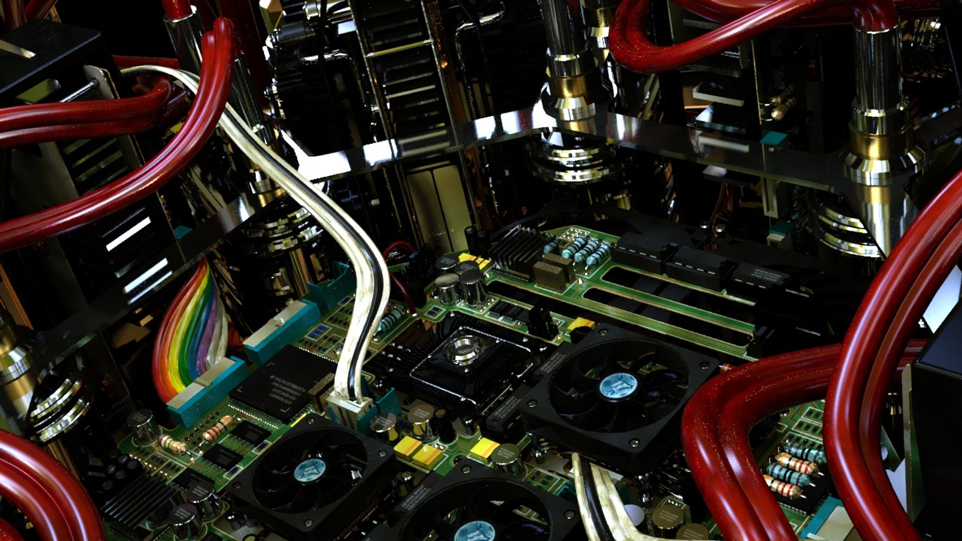 3d Cpu Environment Circuit Board