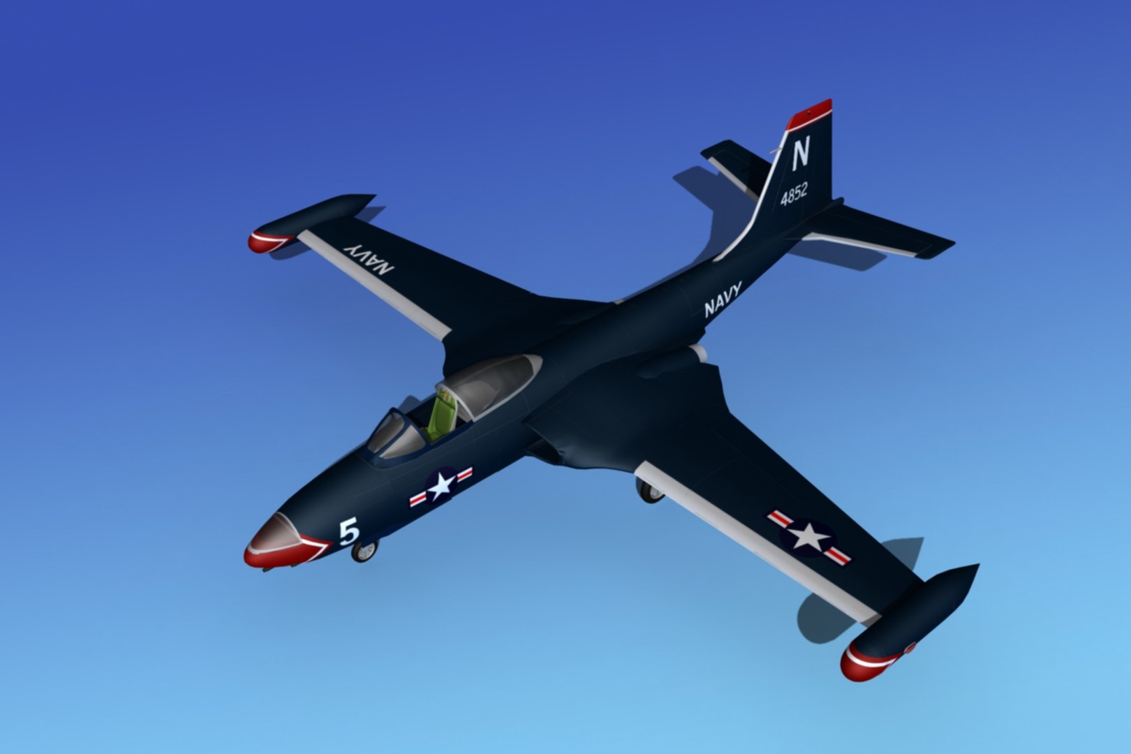 Cockpit F2h Banshee Jet Fighter 3d 3ds