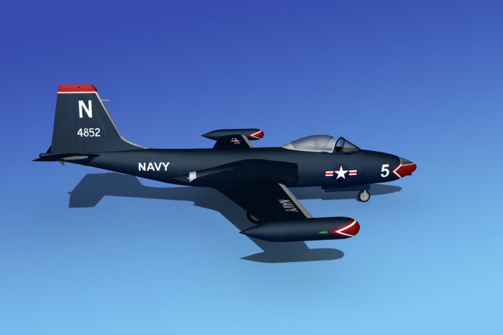 Cockpit F2h Banshee Jet Fighter 3d 3ds