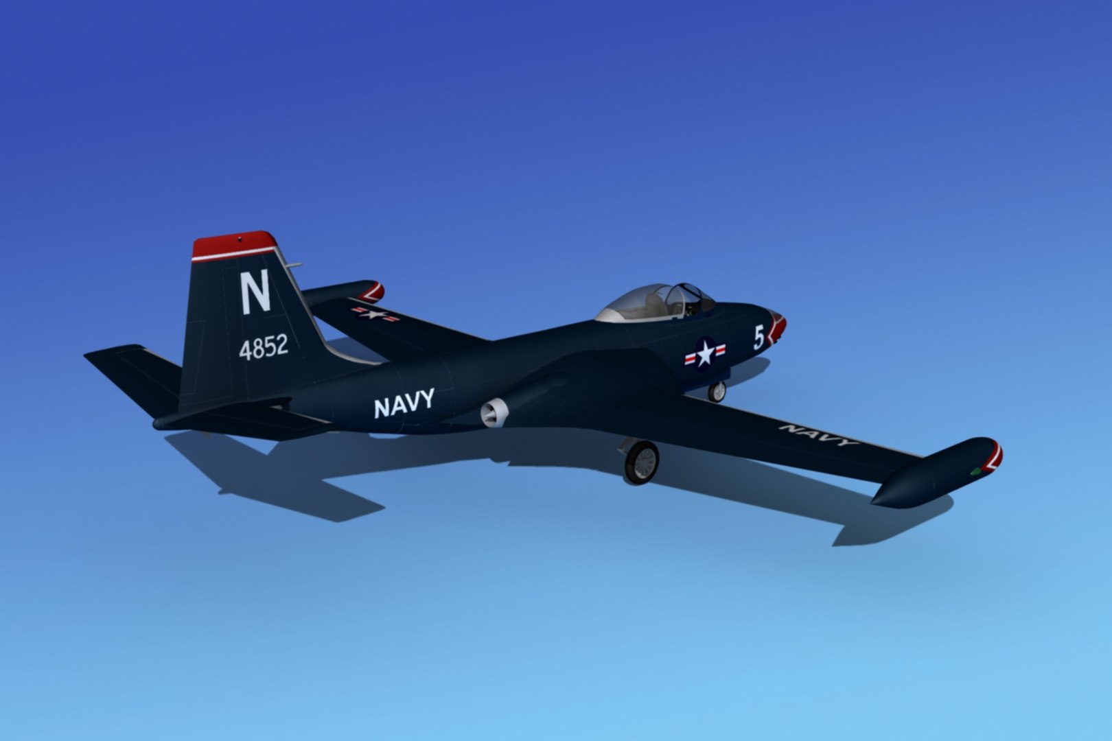 Cockpit F2h Banshee Jet Fighter 3d 3ds