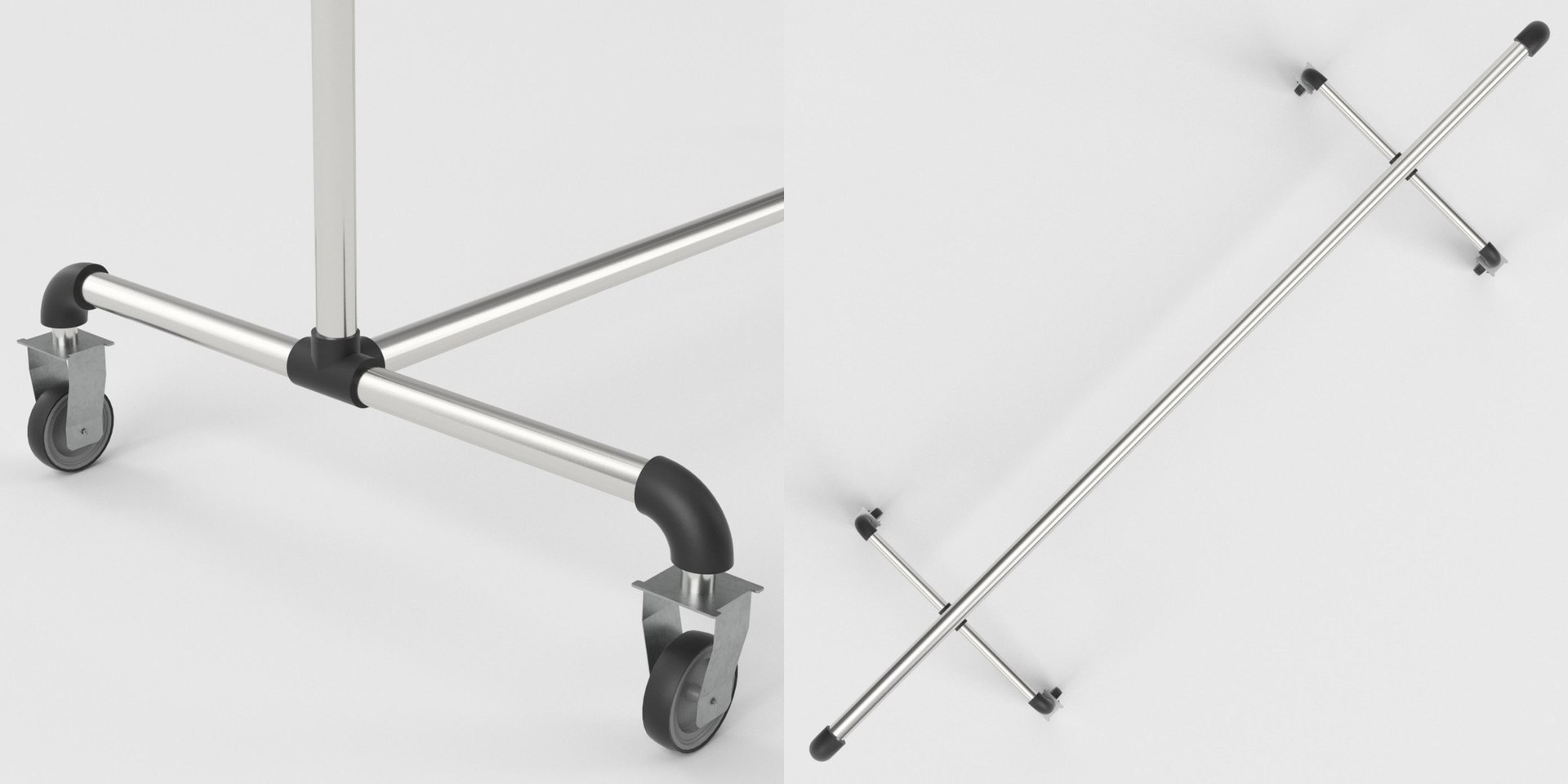 Single Bar Clothing Rack 3D Model - TurboSquid 1571683