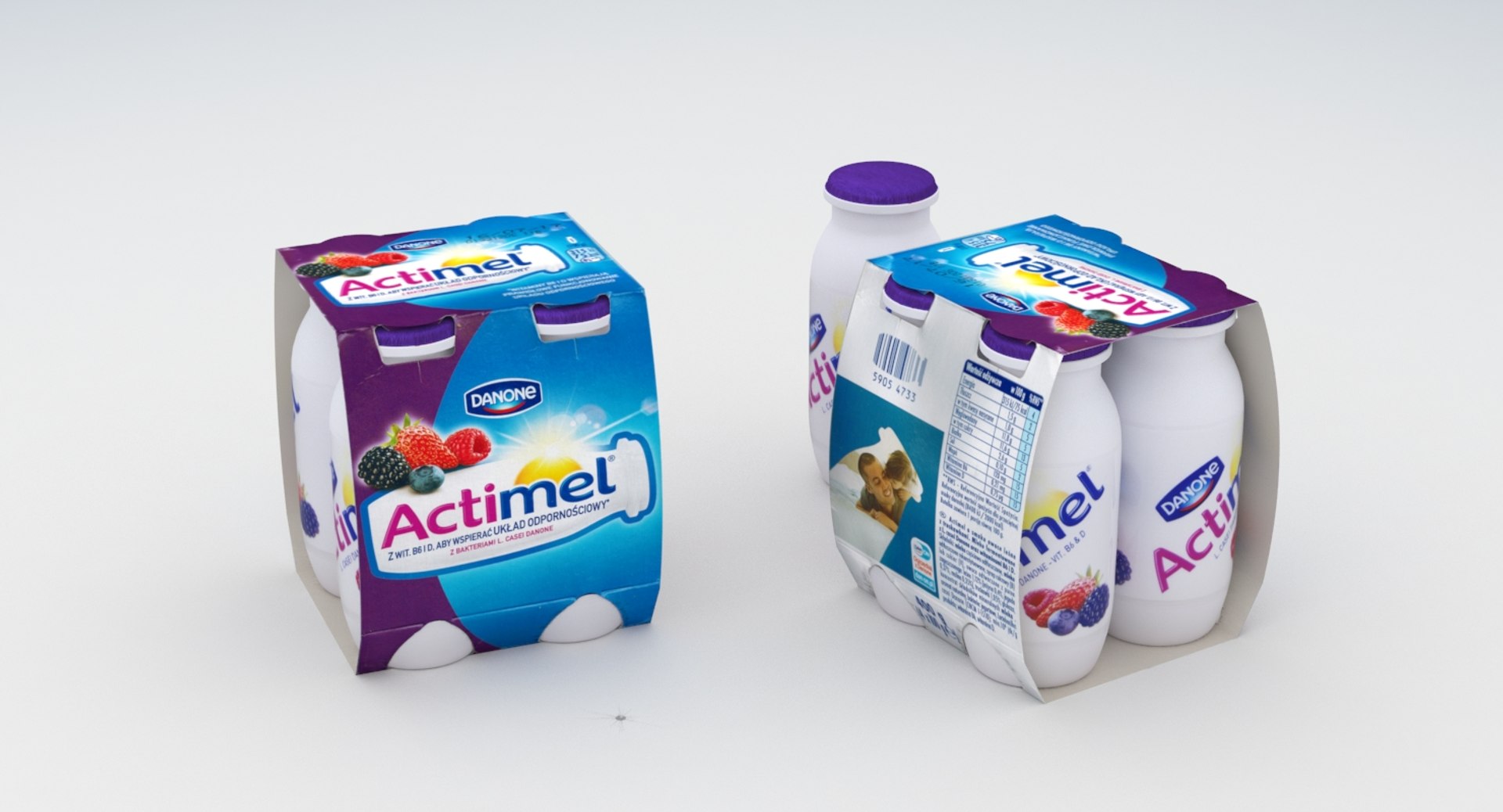 Actimel 4-pack 3D - TurboSquid 1181687