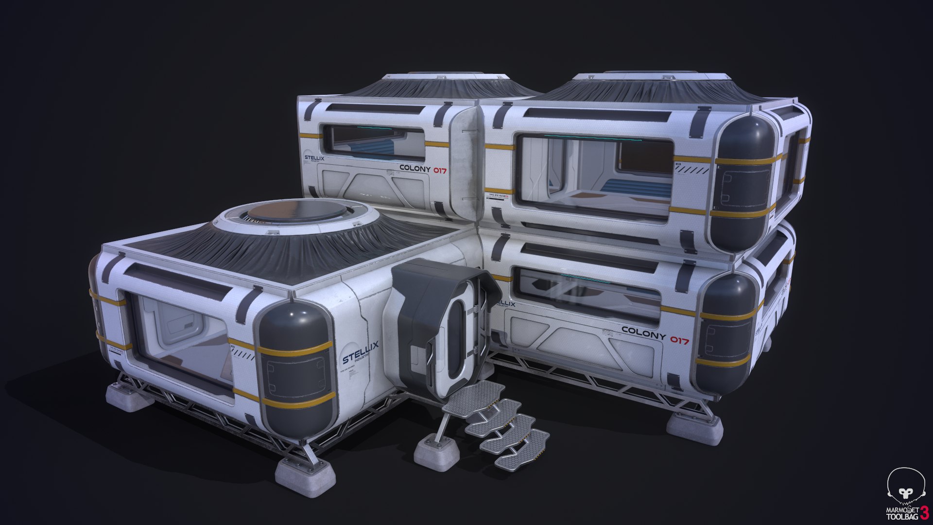 Sci-fi Modular Building Interior 3D - TurboSquid 1444621